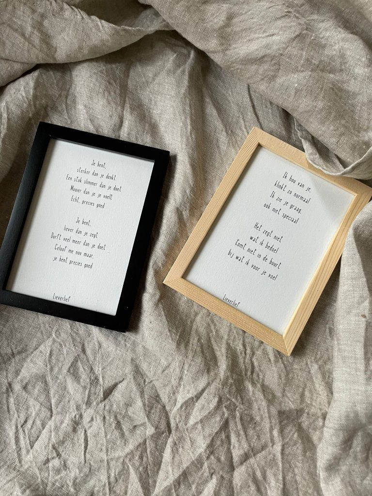 A6 lijstje naturel/zwart